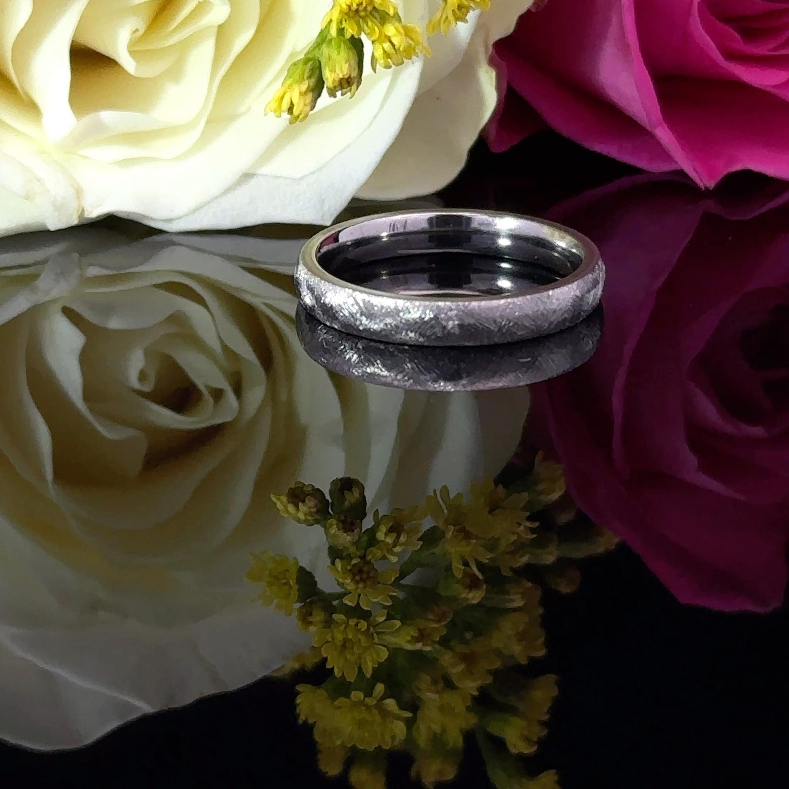 Titanium Wedding Rings Set. Cross Matt Finish. Matching Wedding Rings ...