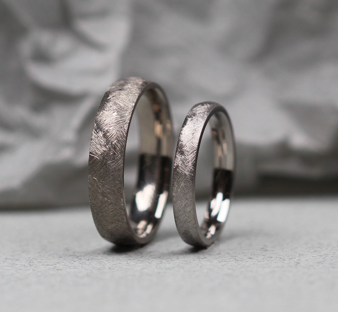 Titanium Wedding Rings Set. Cross Matt Finish. Matching Wedding Rings ...