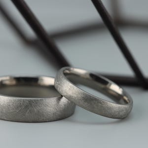 Titanium Wedding Rings Set. Heavy Matt Finish. Matching Wedding Rings ...