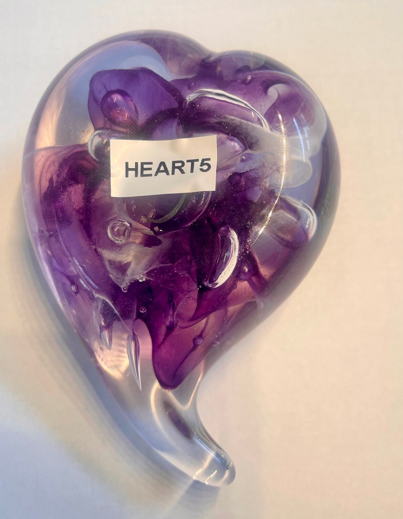 Decorative Glass Heart Paperweight Purple - Etsy