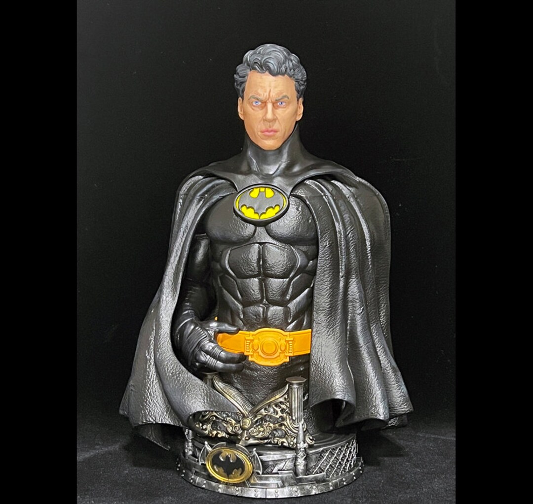 Batman 1989 Michael Keaton Printed Figure Painted Bust 1:4 Scale DC ...