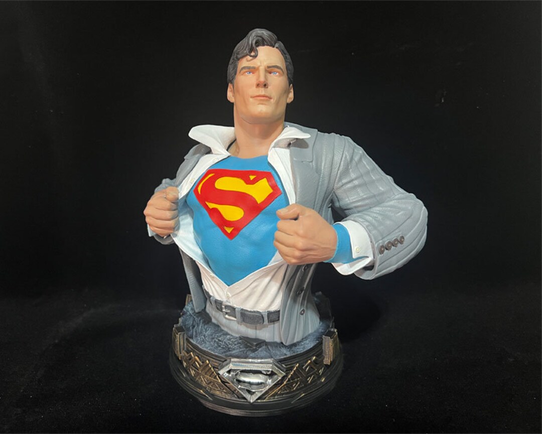 Superman Christopher Reeve 3D Printed Figure Painted Bust 1:4 Scale DC ...