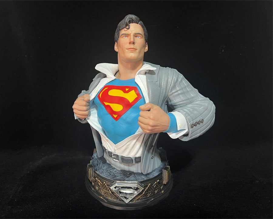 Superman Christopher Reeve 3D Printed Figure Painted Bust 1:4 Scale DC ...