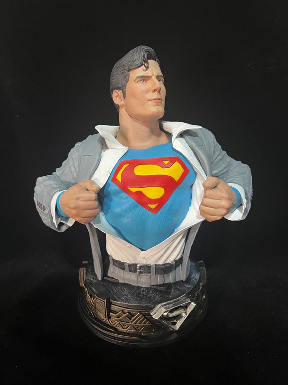 Superman Christopher Reeve 3D Printed Figure Painted Bust 1:4 Scale DC ...