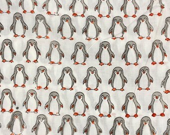 Penguin Cotton Quilting Fabric - Etsy