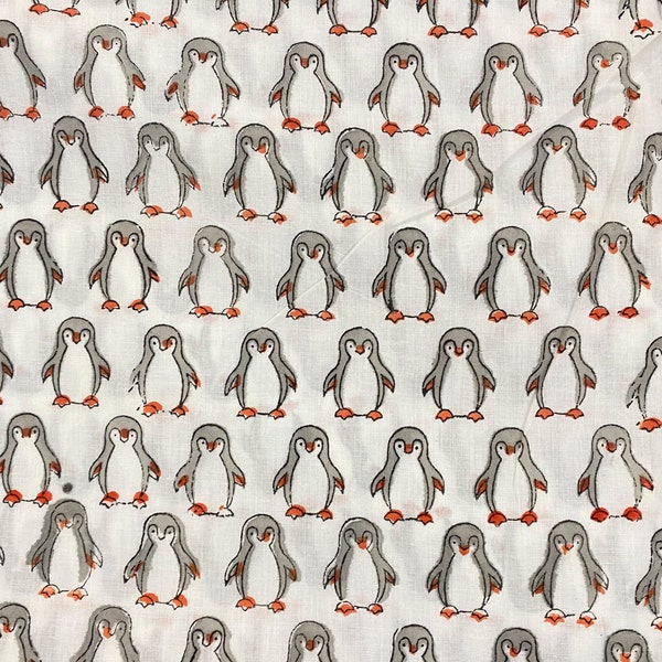 Penguin Print Fabric - Etsy