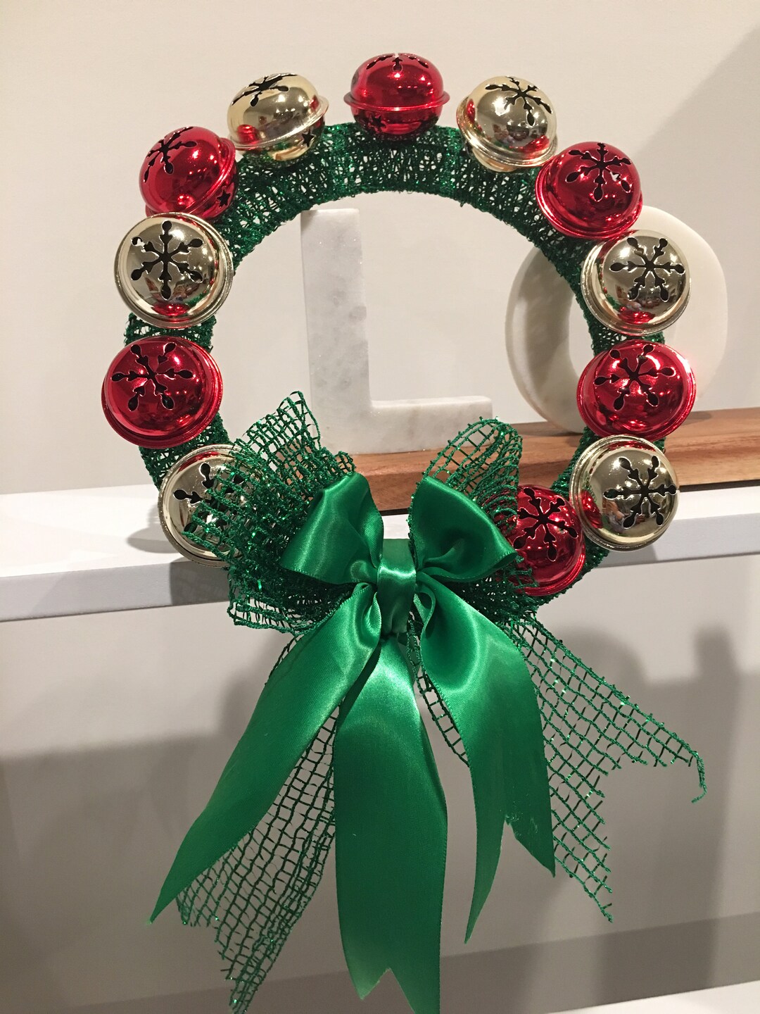 9” Em Handmade Christmas Bell Wreath - Etsy