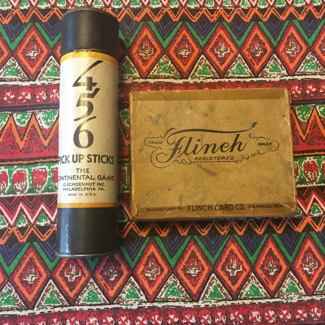 Vintage Flinch Card Game and Pick up Sticks Game - Etsy