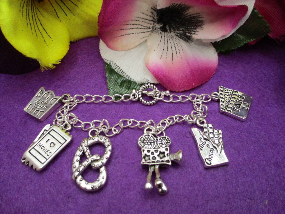 I'm a Movie Buff, Movie Themed Charm Bracelet - Etsy