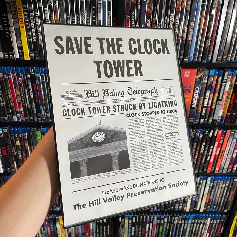 Save the Clock Tower (back to the Future) Art Print FRAME NOT INCLUDED ...