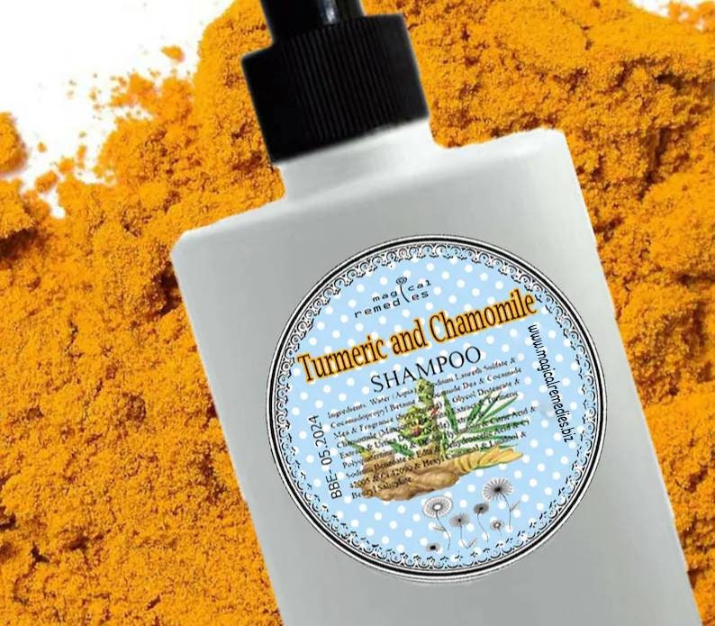 SHAMPOO Turmeric and Chamomile. Best for Blonde and Thin Hair. SLS Free ...