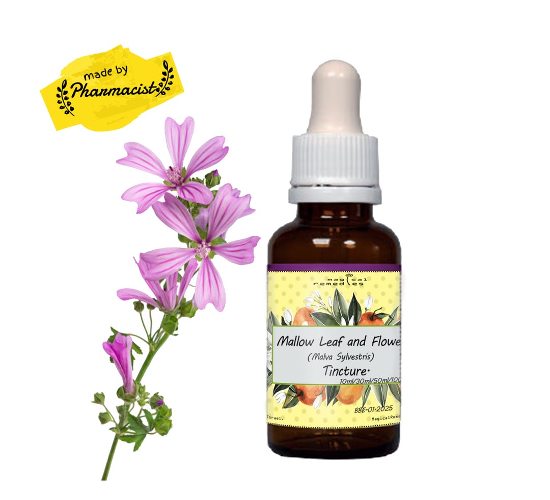 Mallow Leaf and Flower- Malva Sylvestris - TINCTURE- Herb Drops Extract ...