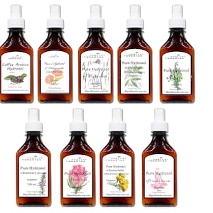 100% Organic Pure Hydrosol( Hydrolate) Flower Water Organic 100ml/3.3oz ...