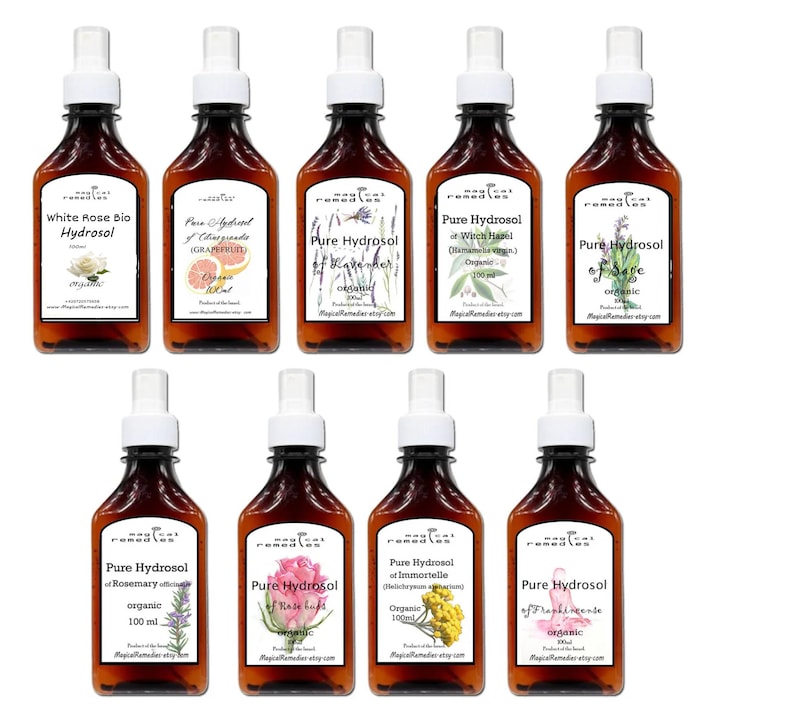 100% Organic Pure Hydrosol( Hydrolate) Flower Water Organic 100ml/3.3oz ...