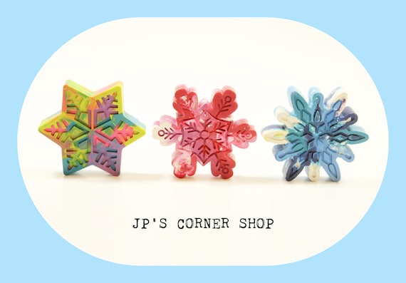 3 Snowflake Crayons Handmade Party Favor - Etsy