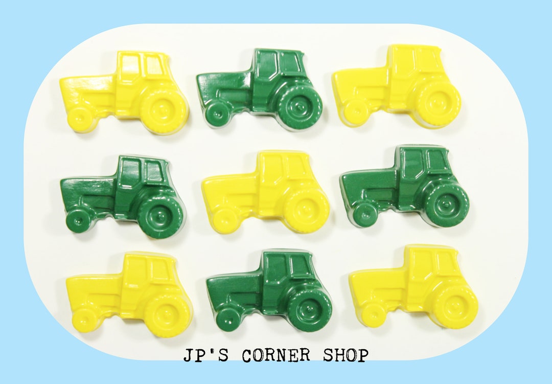 Small Tractor Crayons - Yellow and Green - Set of 2 Crayons - 10 Bags ...