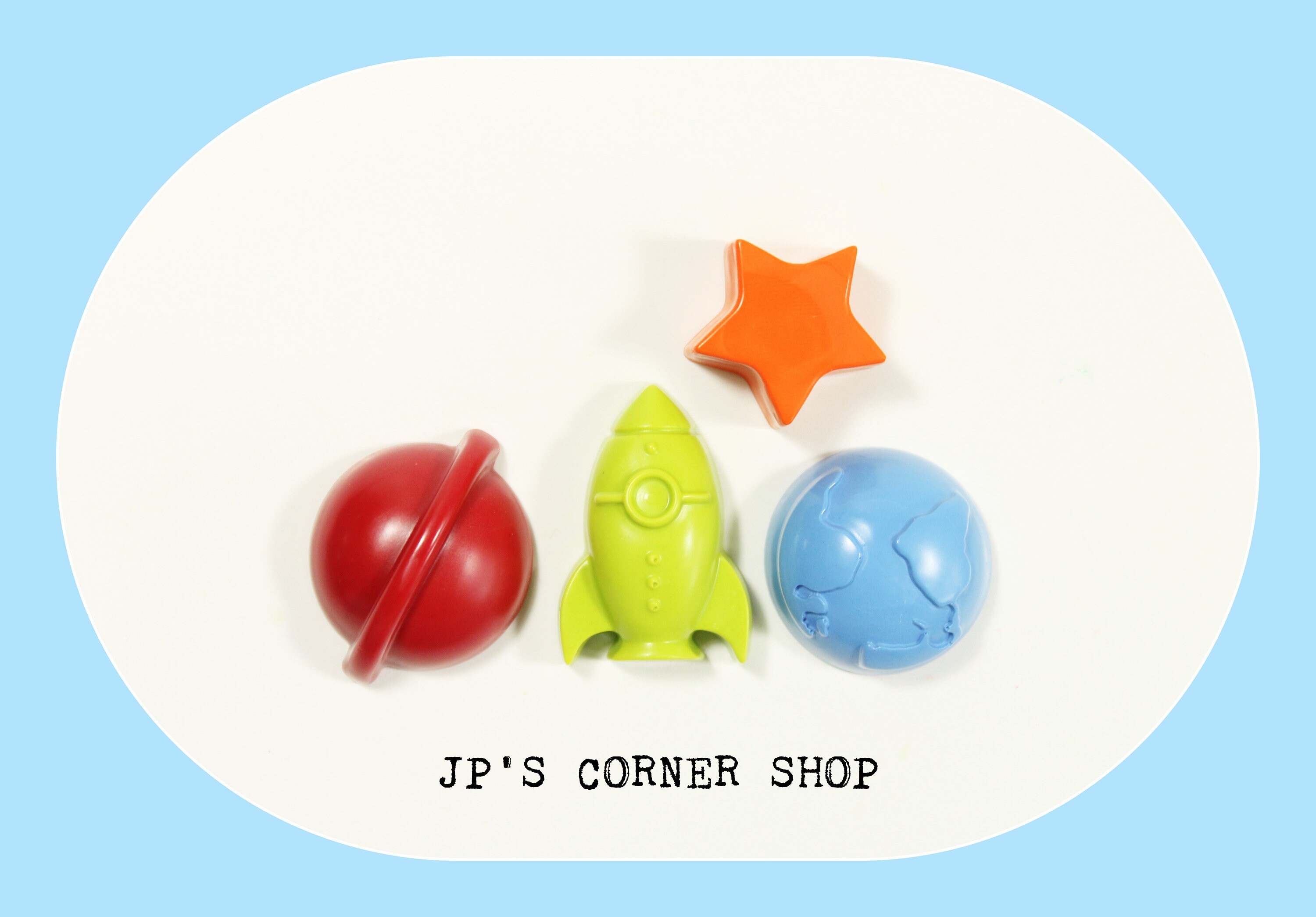 Spaceship Crayons Set of 4 Crayons Spaceship Star Earth - Etsy