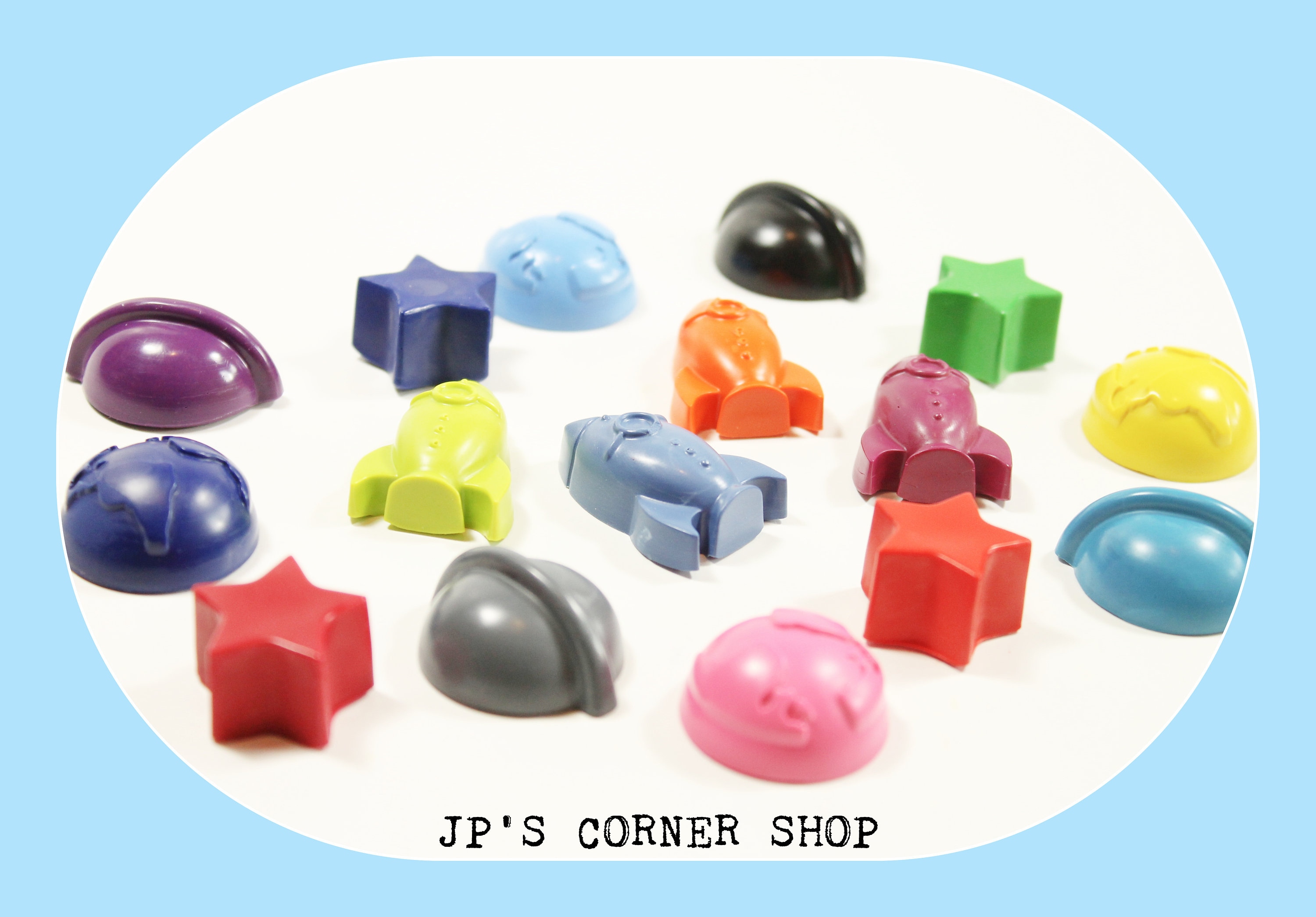 Spaceship Crayons Set of 4 Crayons Spaceship Star Earth - Etsy