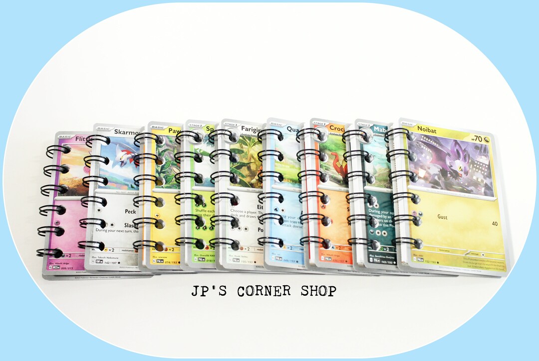 25 Upcycled Pokemon Notebook - SILVER BORDER - 45 Blank White Sheets ...