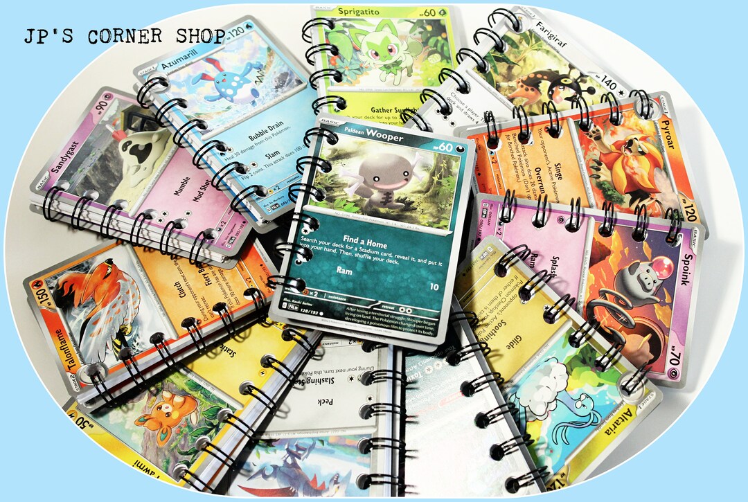 Pokemon Upcycled Notebook SILVER BORDER 45 Blank White Sheets Pages ...