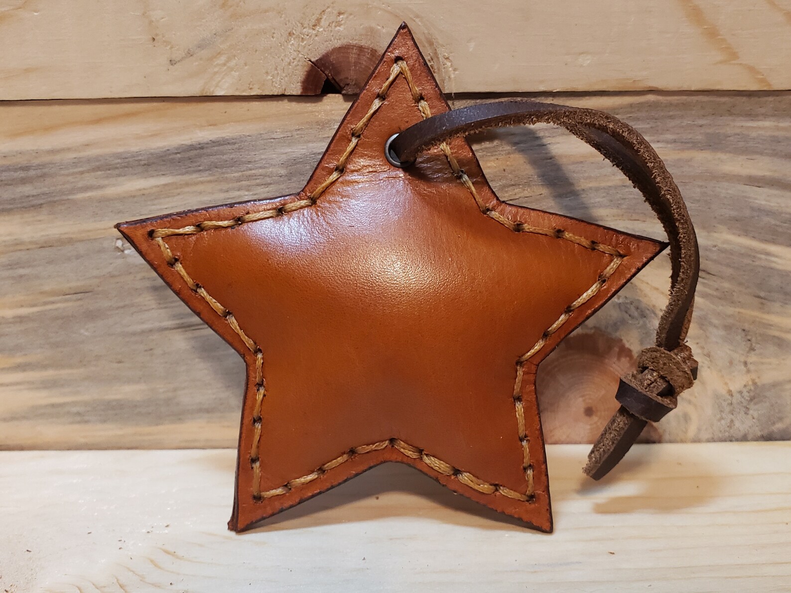 Star Leather Christmas Tree Ornament Holiday Handmade - Etsy
