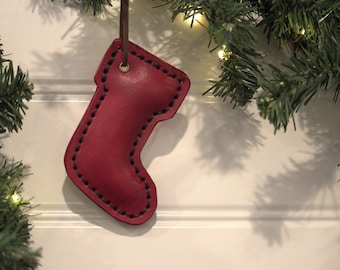 Star Leather Christmas Tree Ornament Holiday Handmade | Etsy