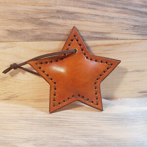 Star Leather Christmas Tree Ornament Holiday Handmade - Etsy
