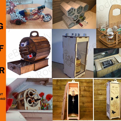 Wine Box. Wine Case. Vector Dxf Cdr.svg for CNC Vector File - Etsy