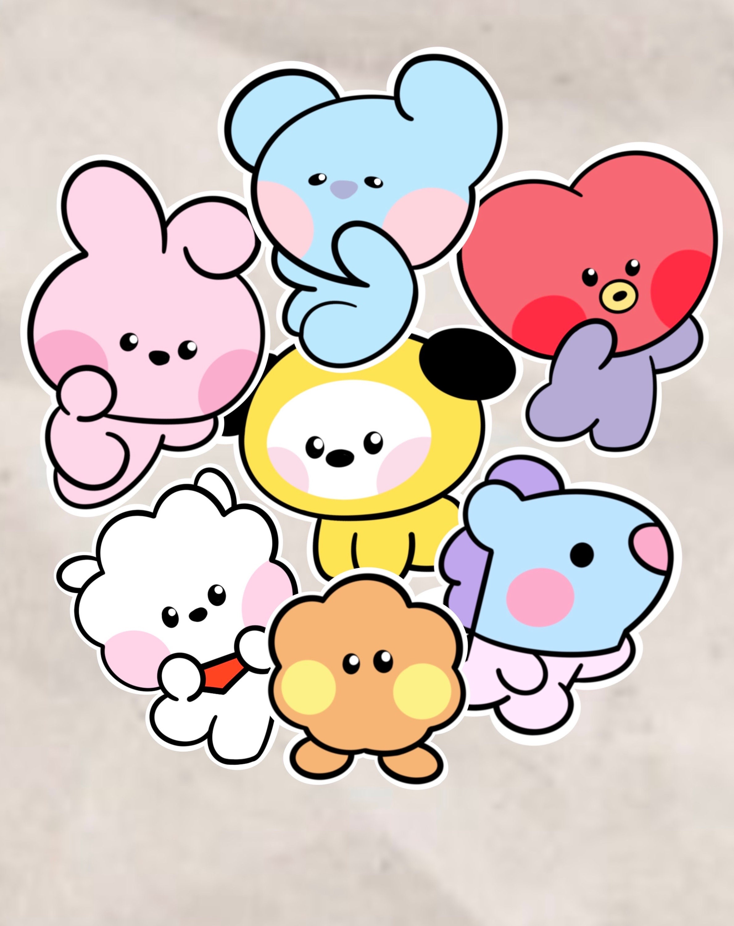 Cute Kpop Stickers Bt - Etsy