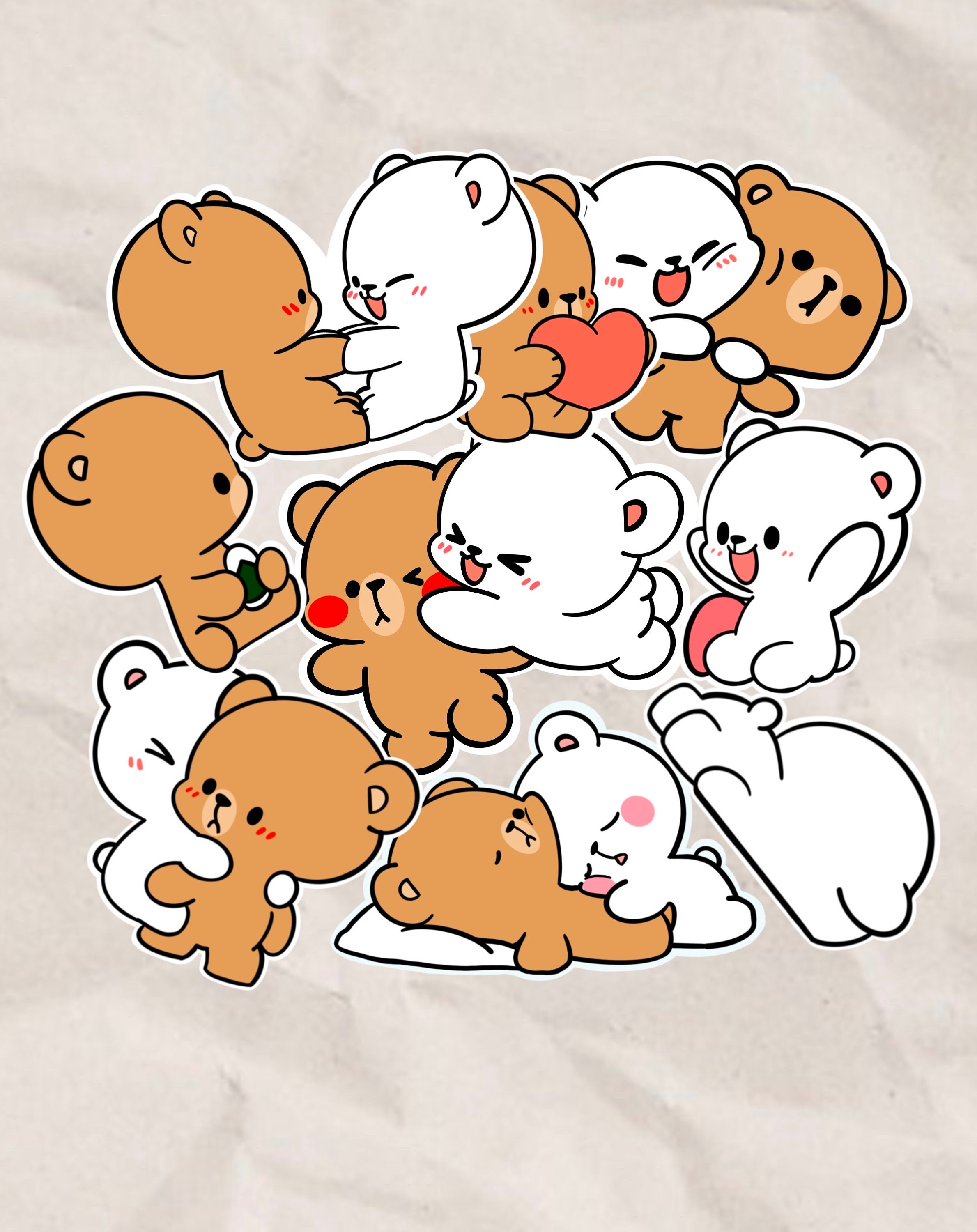 Cute Bears Sticker Set - Etsy