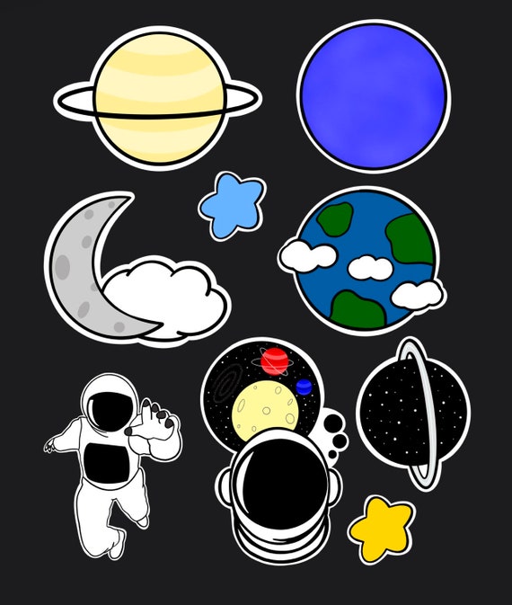 9 Space Themed Stickers | Etsy