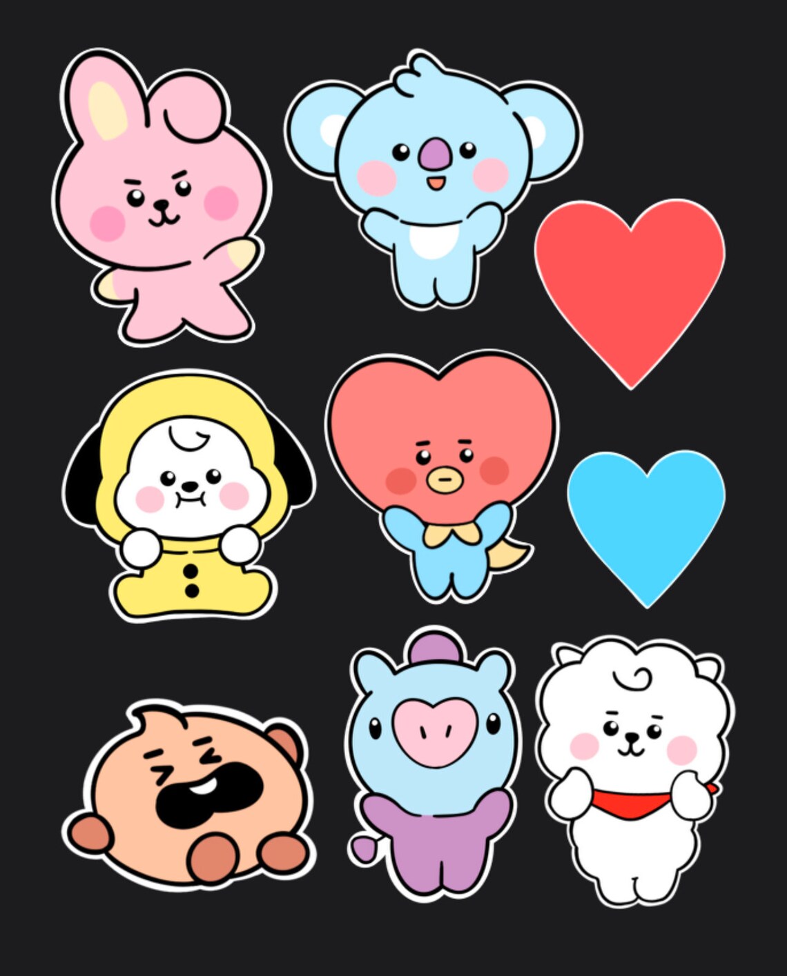 BT Sticker Set | Kpop Stickers - Etsy