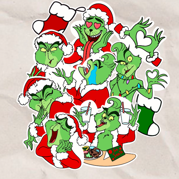 The Grinch Stickers - Etsy