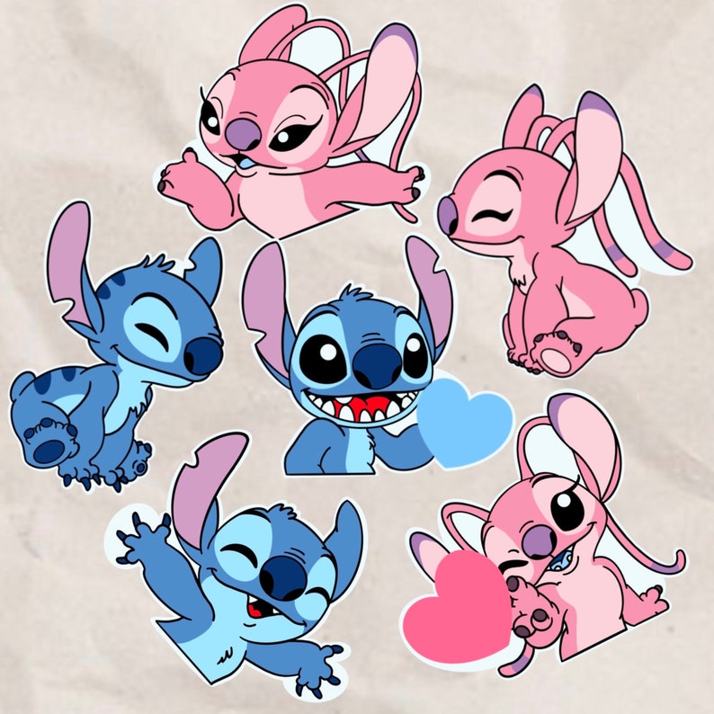 Stitch Angel Stickers - Etsy