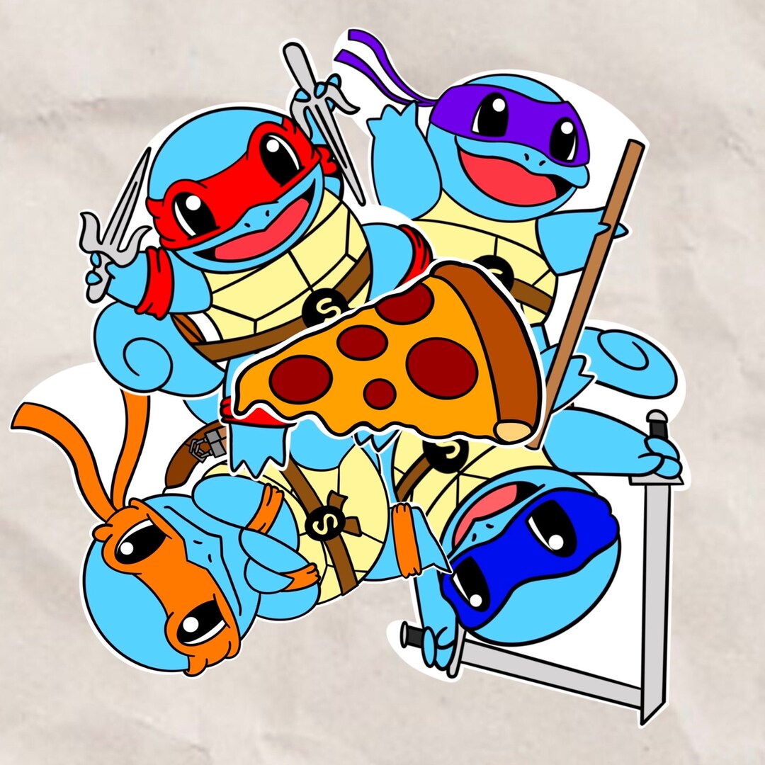 Squirtle Ninja Turtles Stickers - Etsy
