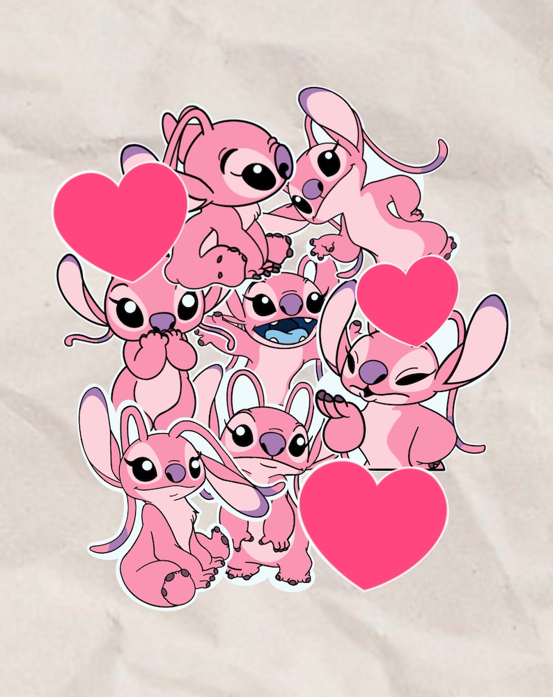Pink Stitch Sticker Set - Etsy
