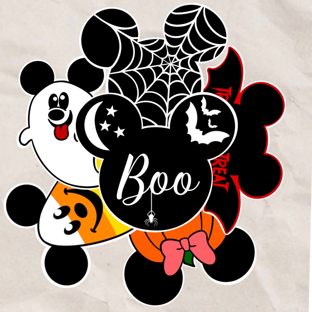 Halloween Spooky Cartoon Stickers | Mouse Ears Trick or Treat - Etsy