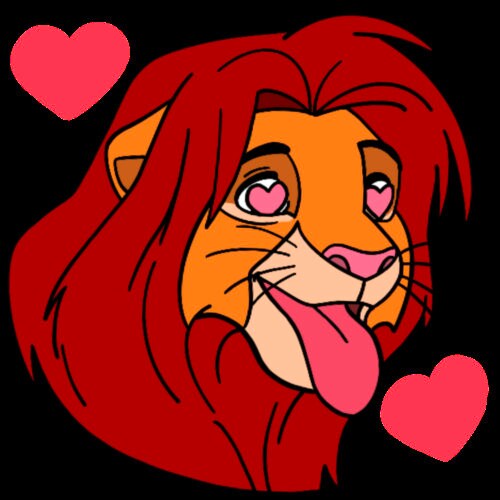 Heart Eyes Simba Twitch Chat Emote - Etsy