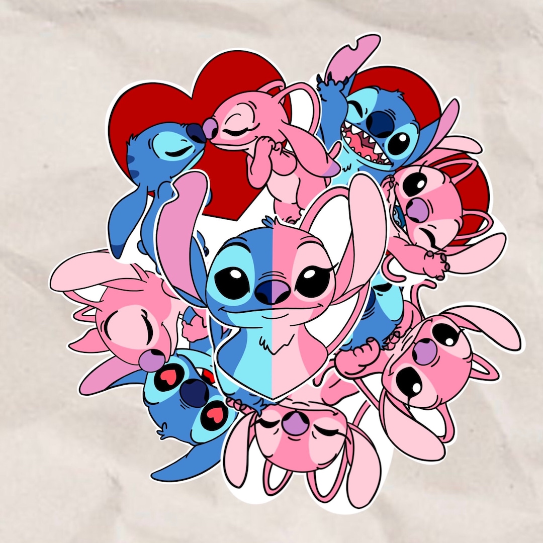 Stitch and Angel Stickers - Etsy