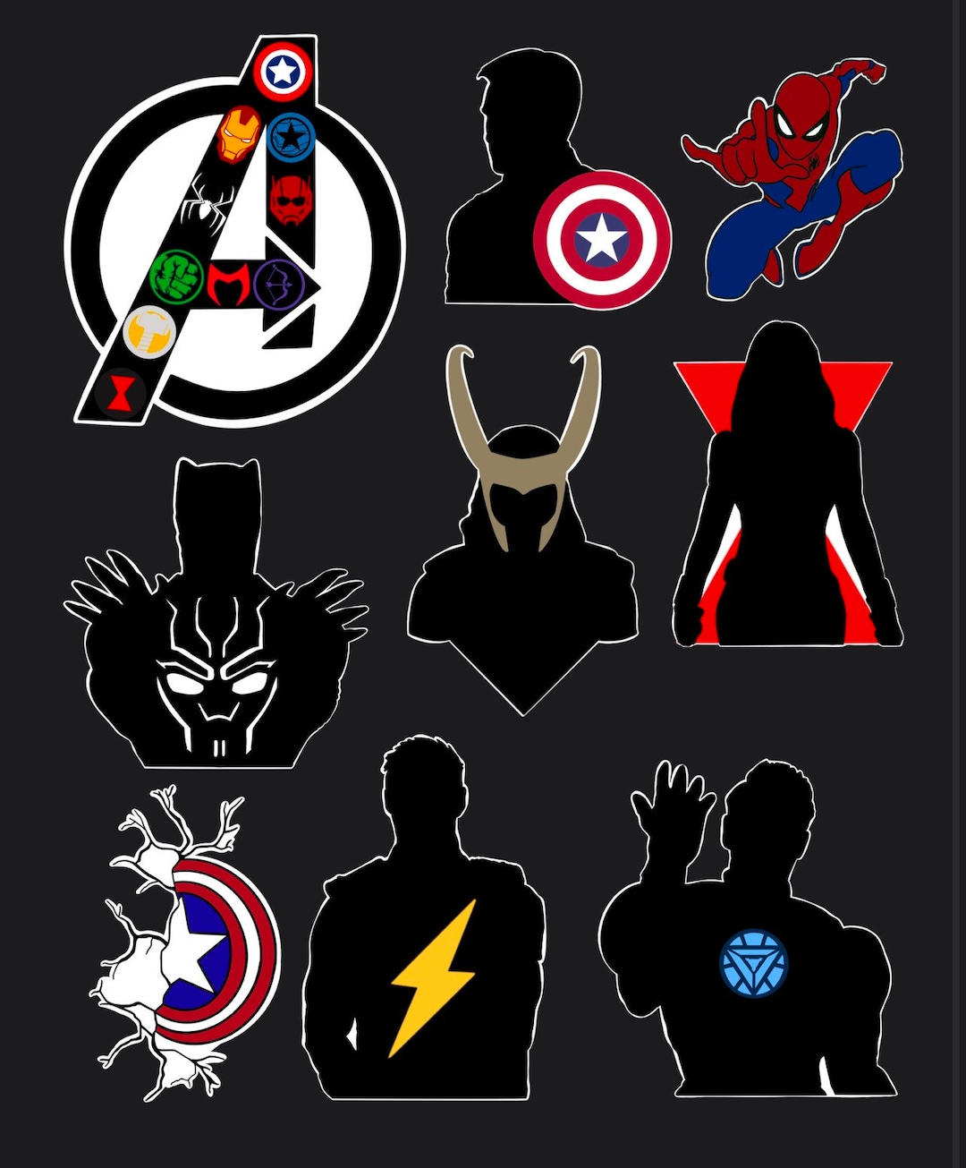 Avengers Superhero Stickers - Etsy
