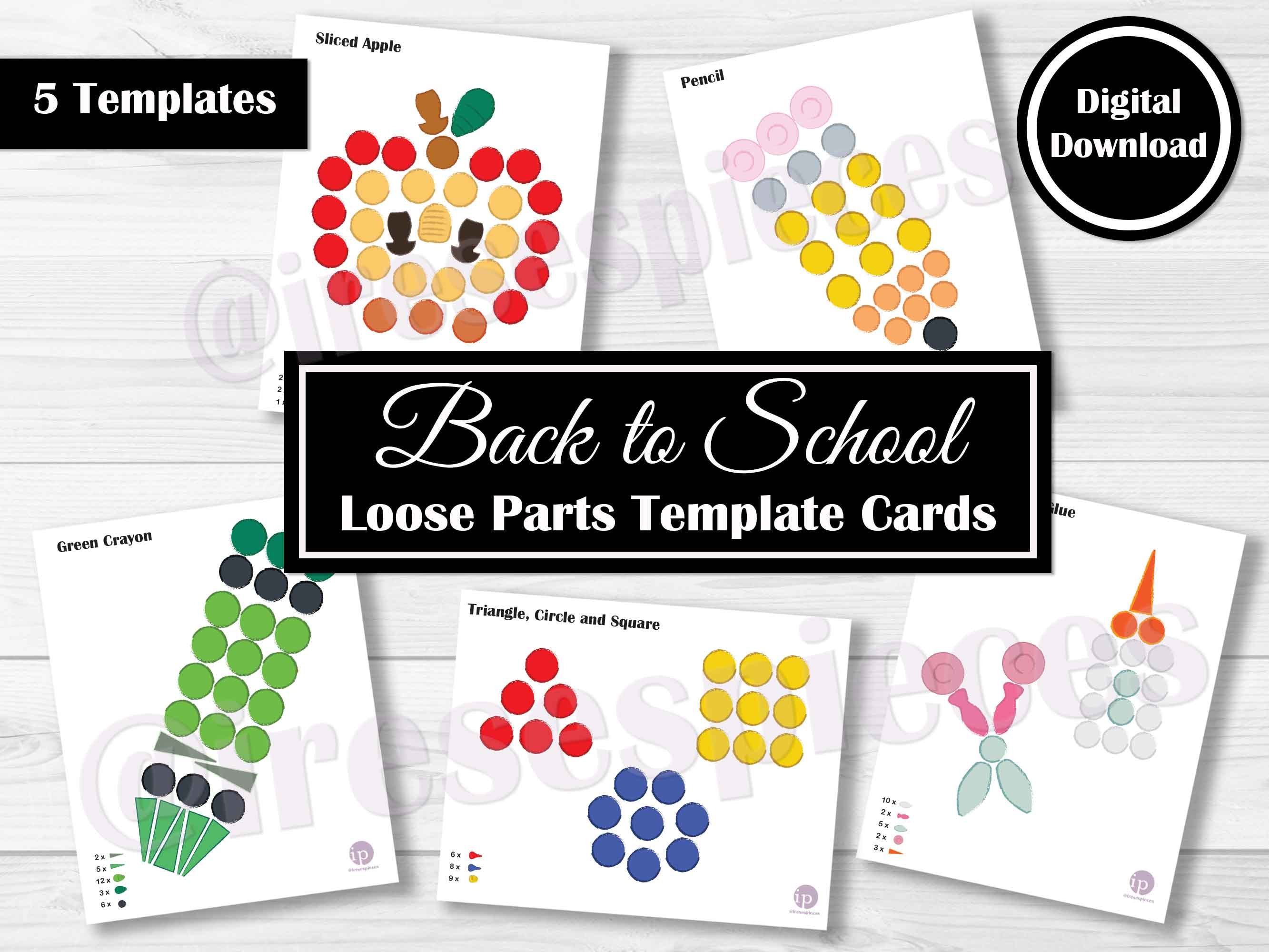 Back to School, Mandala Grapat Template Cards, Open Ended Play, Wooden ...