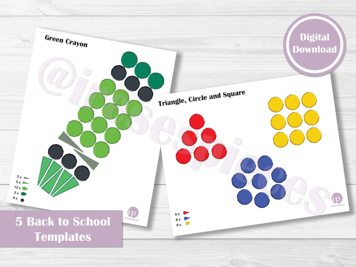 Back to School, Mandala Grapat Template Cards, Open Ended Play, Wooden ...