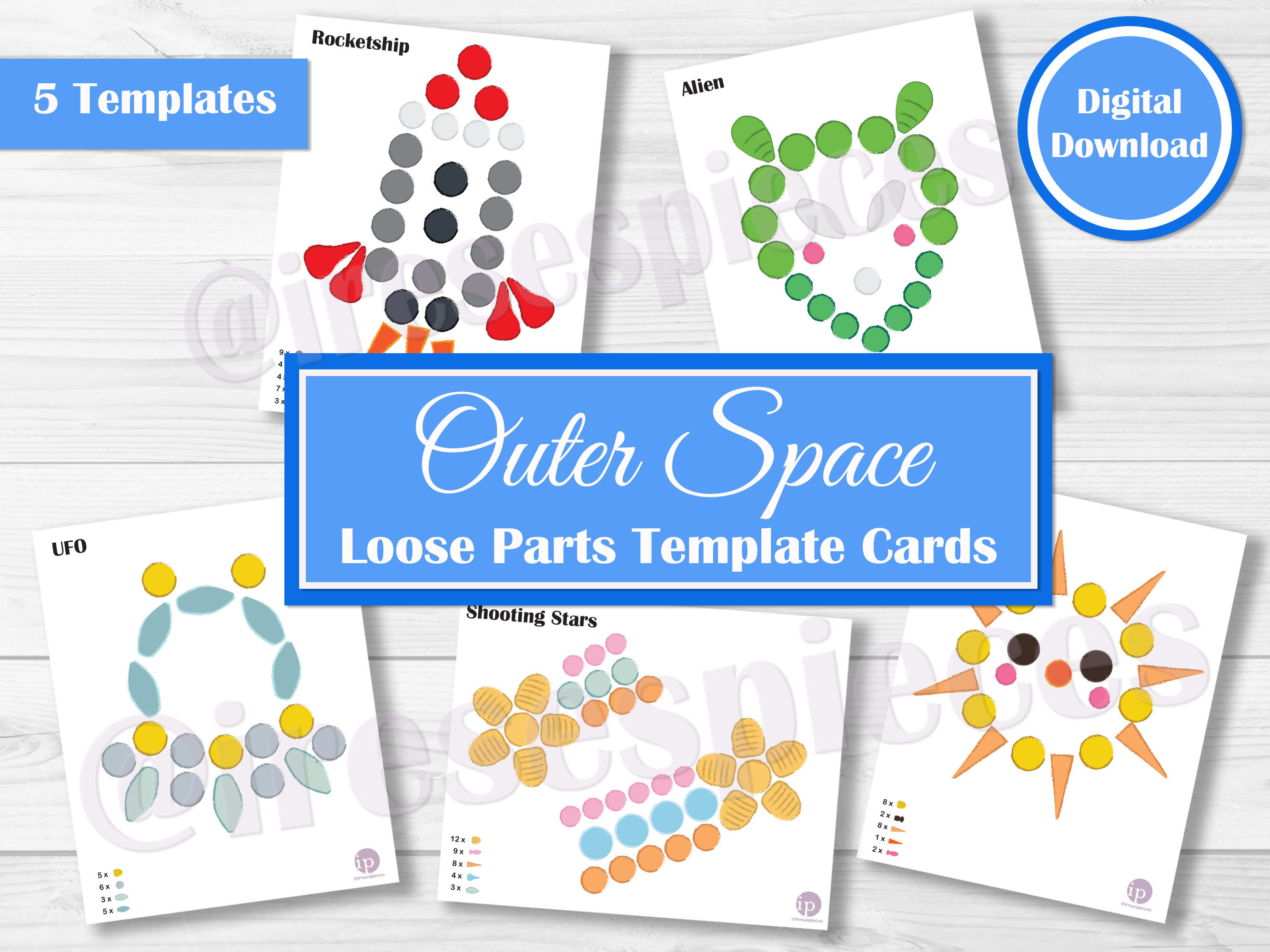 Grapat Mandala Loose Parts Template Cards - Open Ended Play - Wooden ...