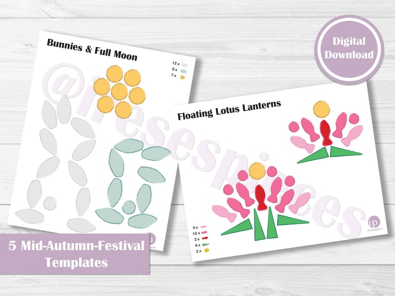 Mid Autumn Festival, Grapat Mandala Template Cards, Open Ended Play ...