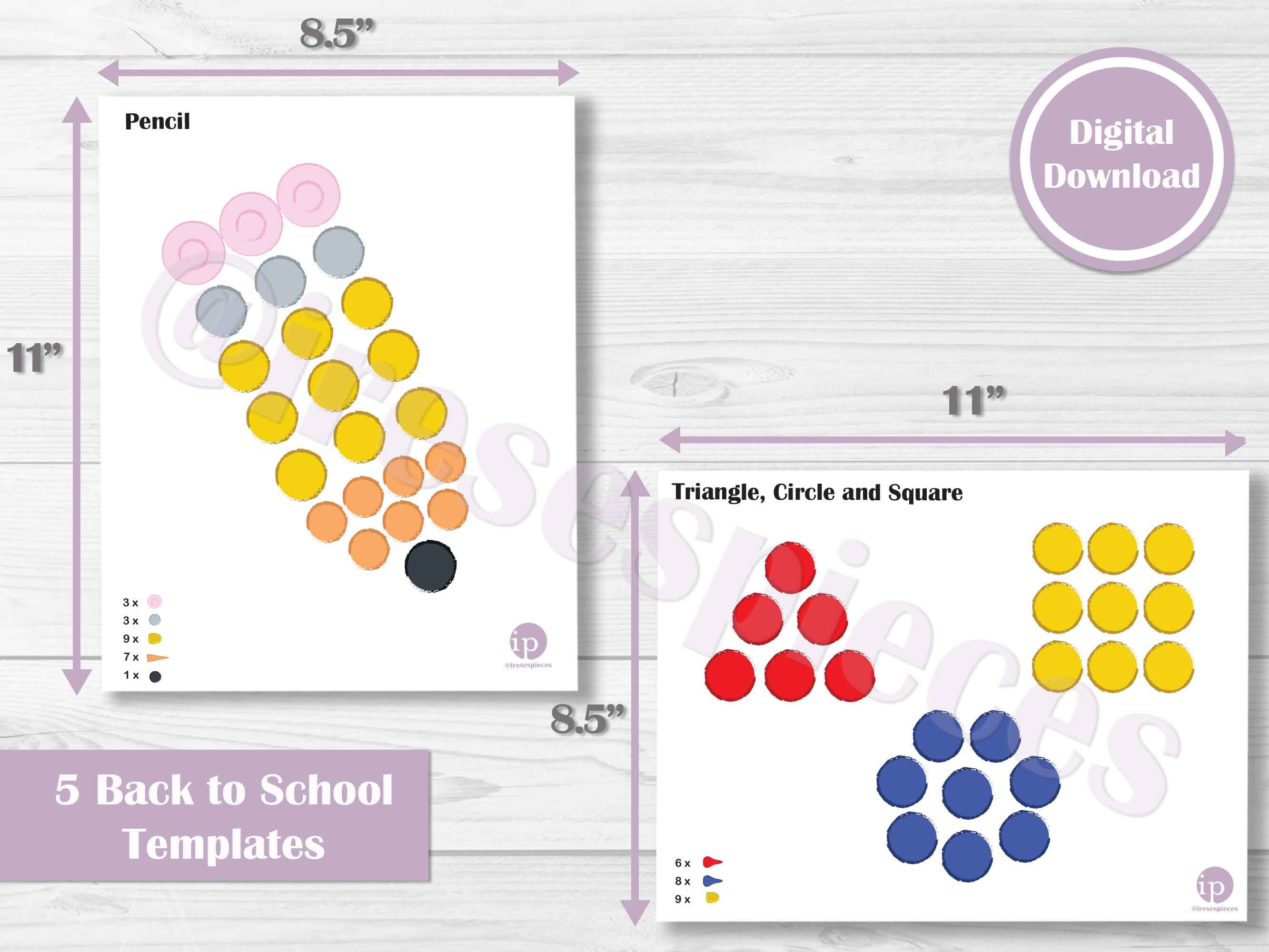 Back to School, Mandala Grapat Template Cards, Open Ended Play, Wooden ...