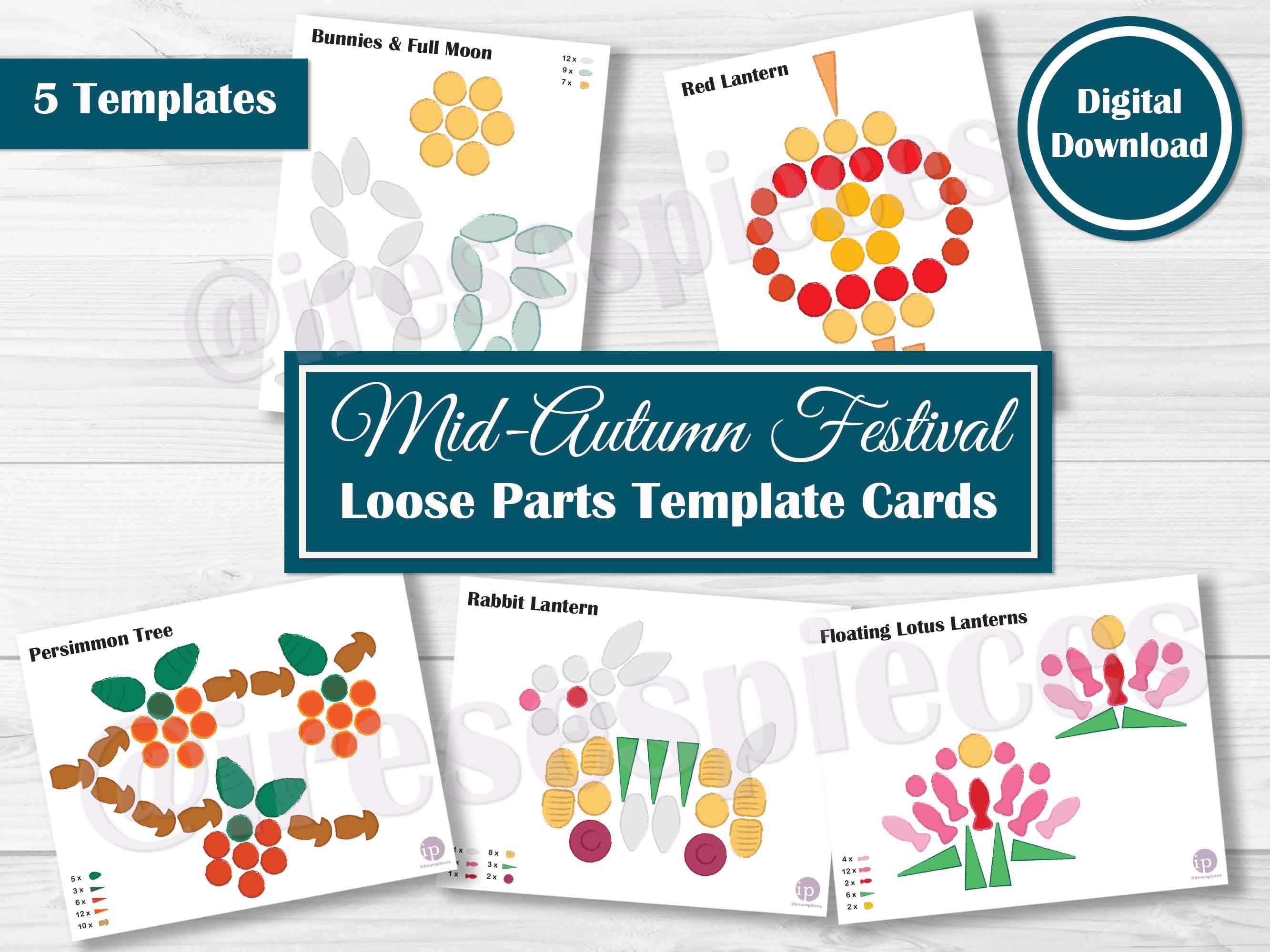 Mid Autumn Festival, Grapat Mandala Template Cards, Open Ended Play ...