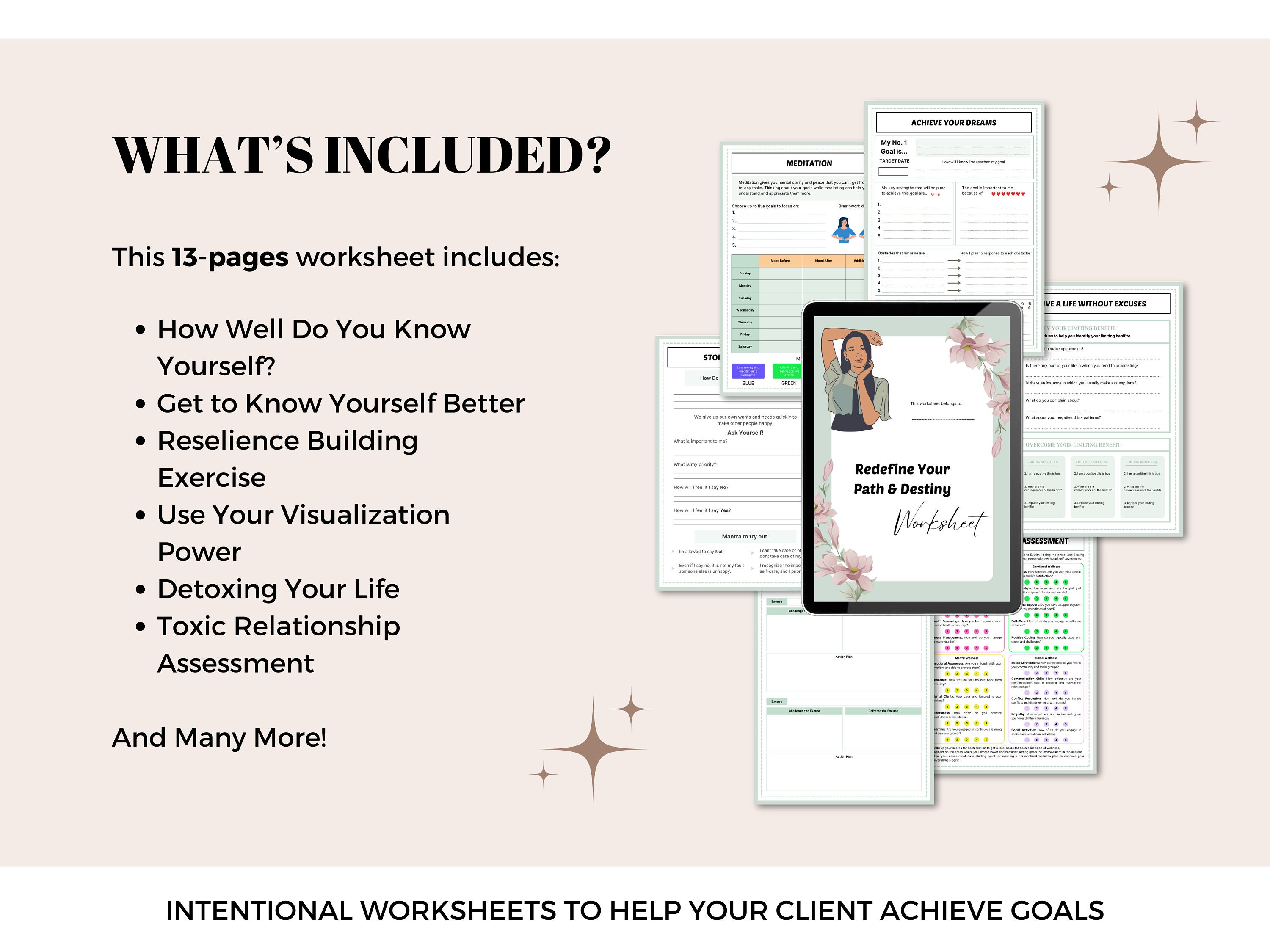 Redefine Your Path & Destiny Worksheet, Self Discovery, Meditation and ...
