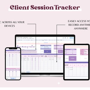 Client Session Tracker Spreadsheet for Coaches, Client Management ...