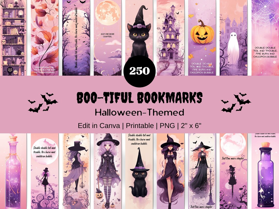Boo-tiful Bookmarks, Halloween Themed Bookmarks, Digital Download ...