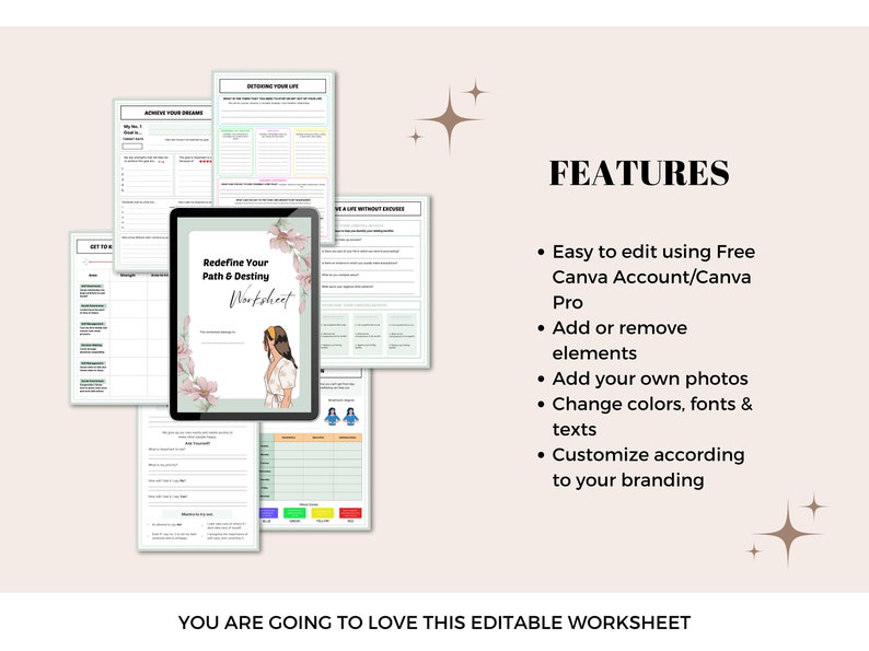 Redefine Your Path & Destiny Worksheet Self Discovery - Etsy